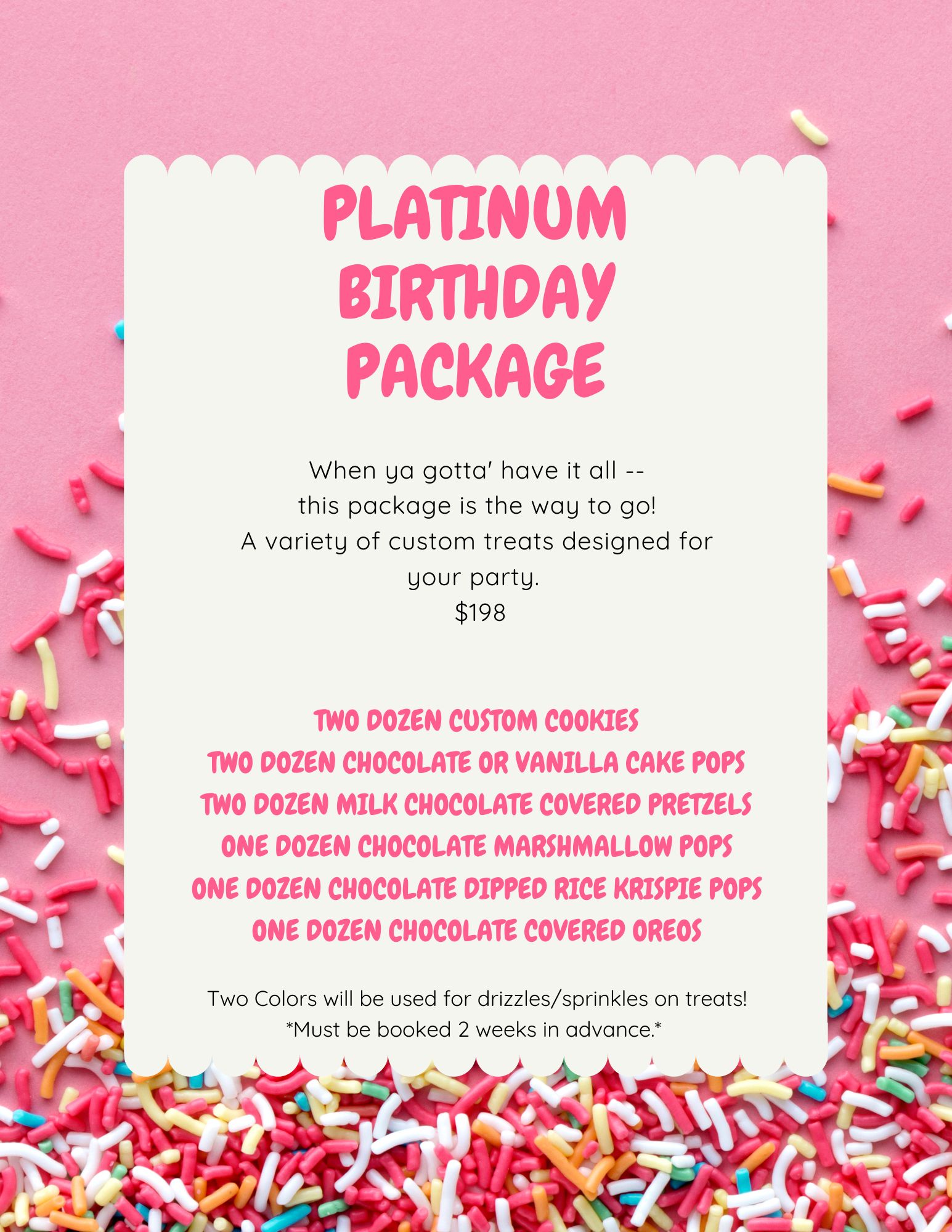 Platinum Birthday Package | Fluttering Creations